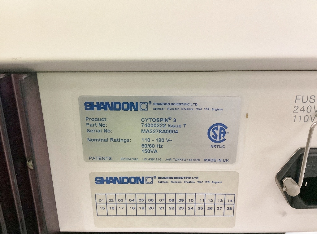 Shandon Cytospin 3 Centrifuge - The Lab World Group