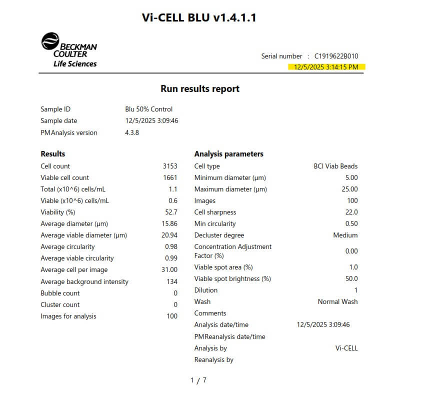 Beckman Vi Cell BLU Cell Viability Counter - The Lab World Group